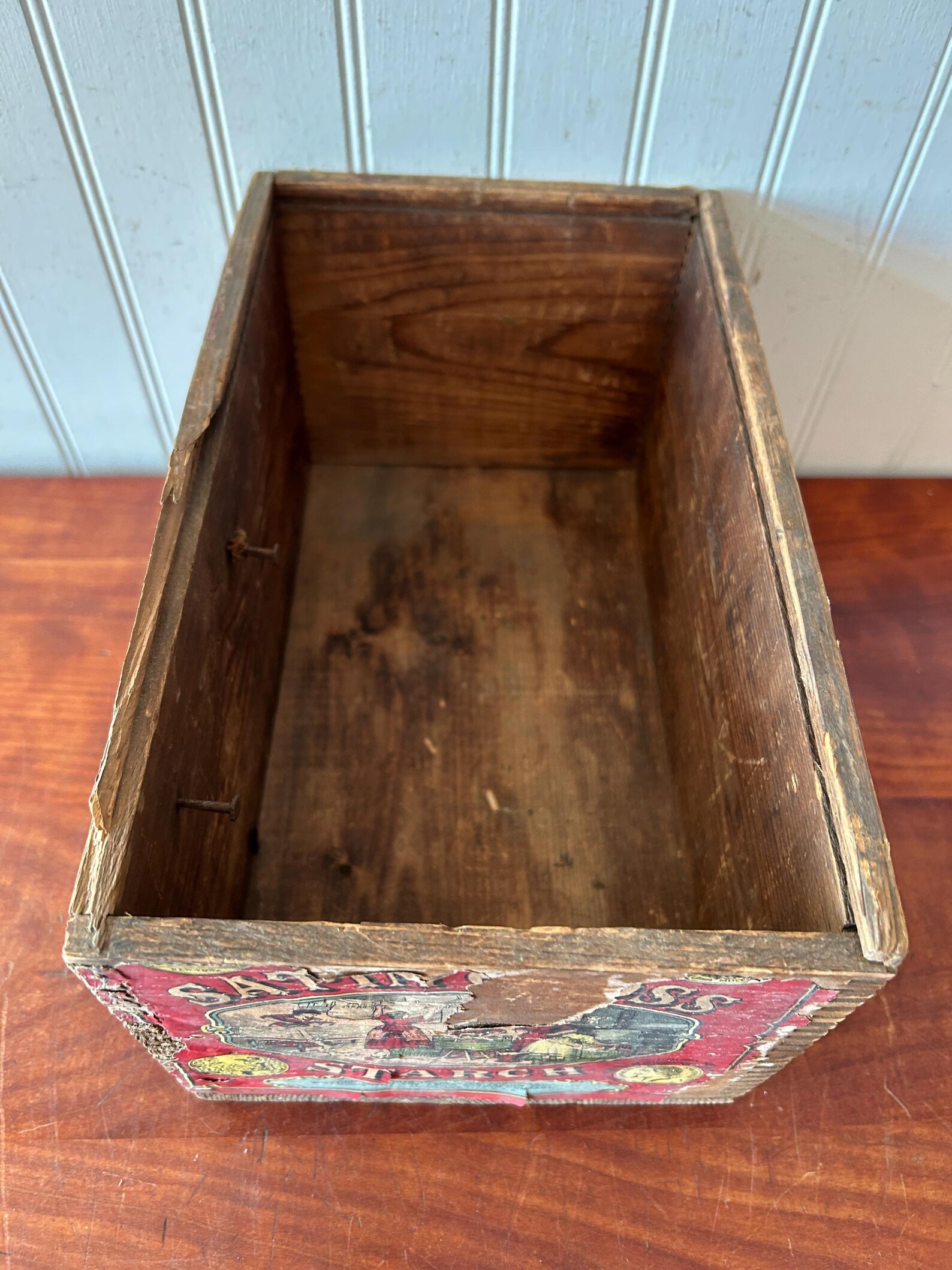 Antique Satin Gloss Starch Box – Red Label Advertising Crate - Etsy