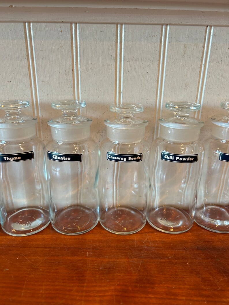 Vintage Wheaton Glass Apothecary Bottles With Stoppers, 1920s Chemistry ...
