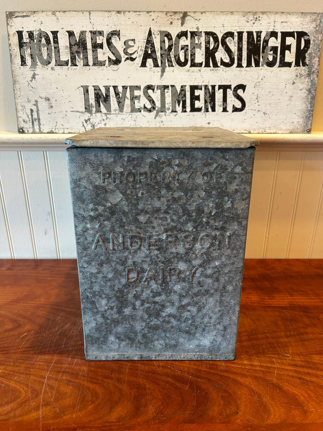 Vintage Galvanized Milk Box Galvanized Milkman Box Anderson Dairy Milk ...