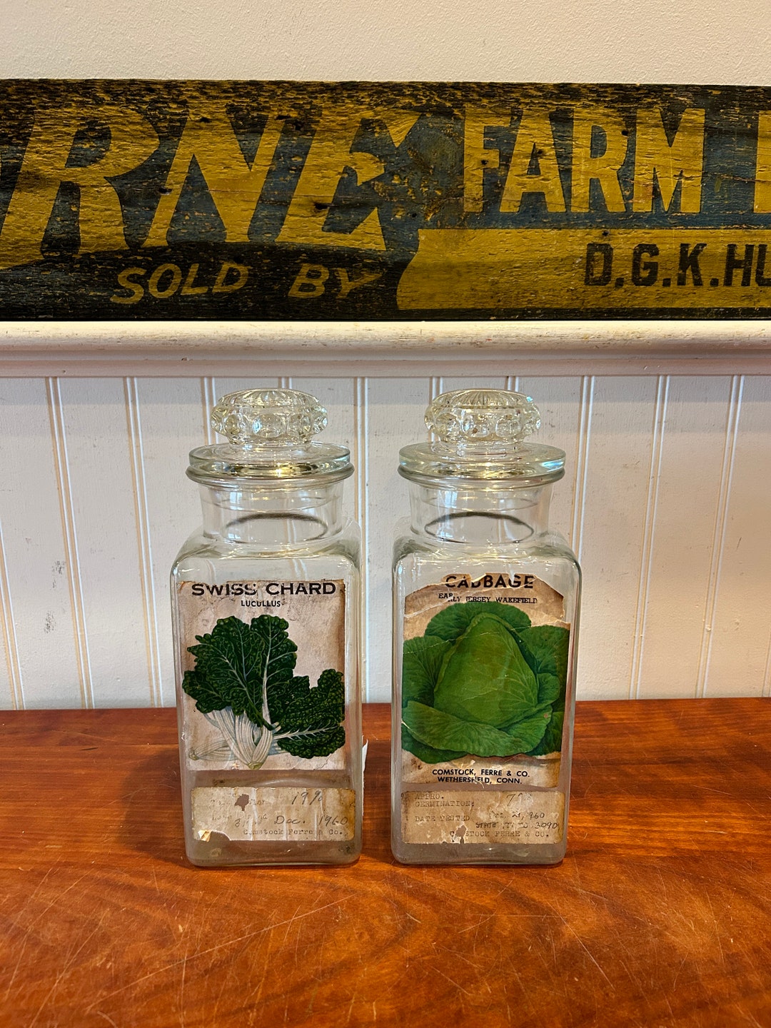 Vintage Glass Seed Jars Country Store Advertising Seed Jars Antique ...