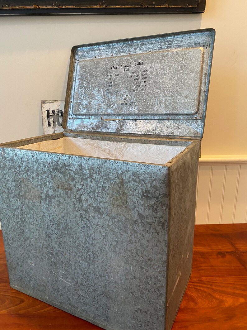 Vintage Hood Milk Box Galvanized Milkman Box HP Hood and Sons - Etsy
