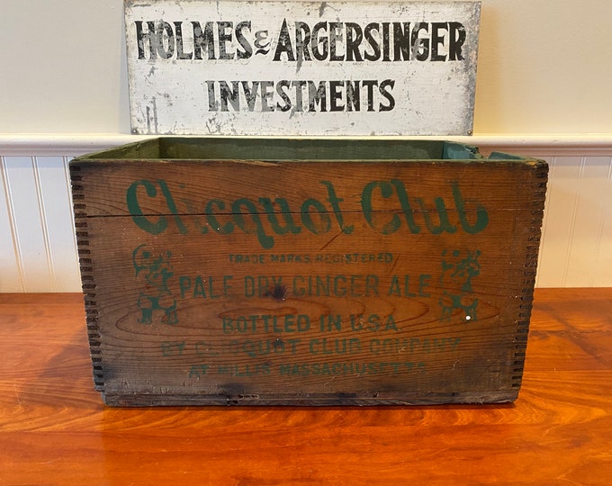 Wood Crate Vintage Clicquot Club Beverage Crate Antique Wooden Crate ...