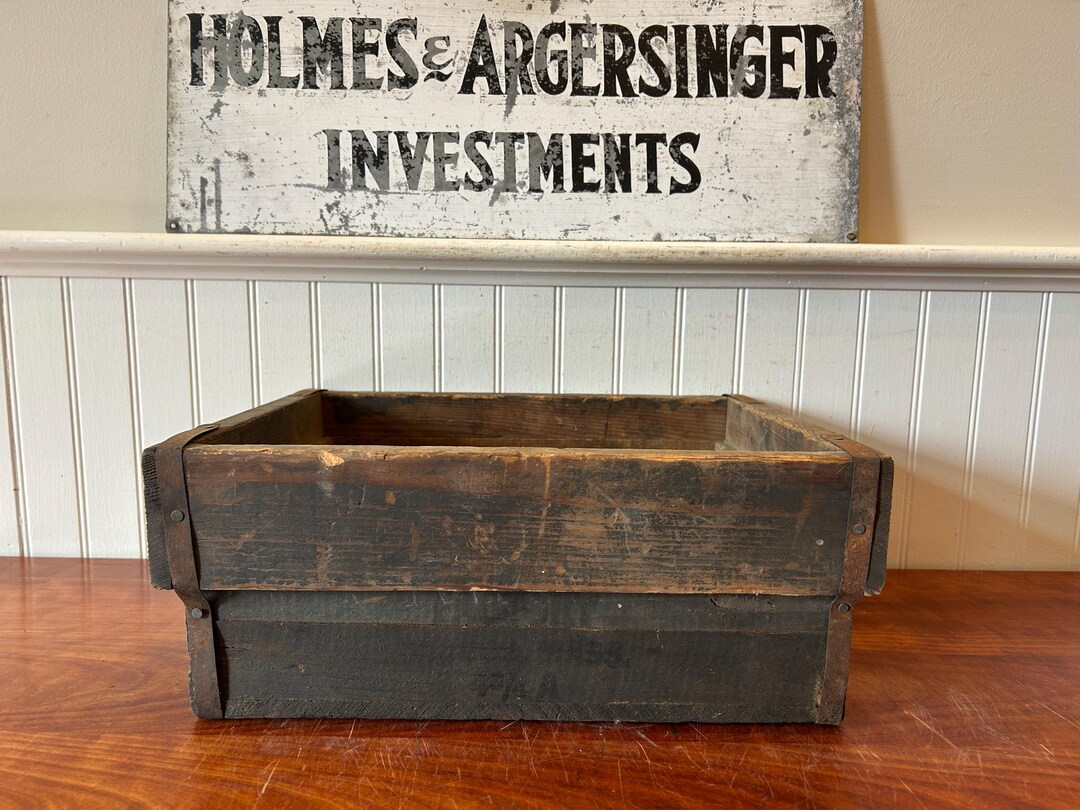 Vintage Wooden Factory Crate Saugus Mass Industrial Storage Rustic ...