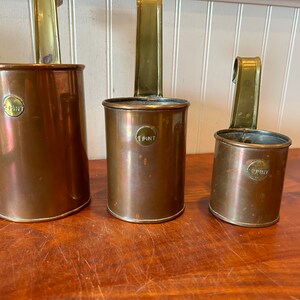 Vintage English Copper Cider Ladles Graduated Set of Copper Measures ...
