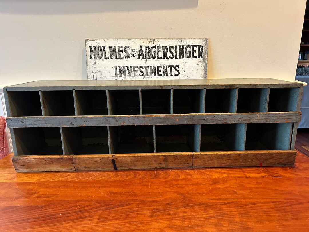 Hardware Store Parts Bin Cubby Cabinet Vintage Cabinet Antique Hardware ...