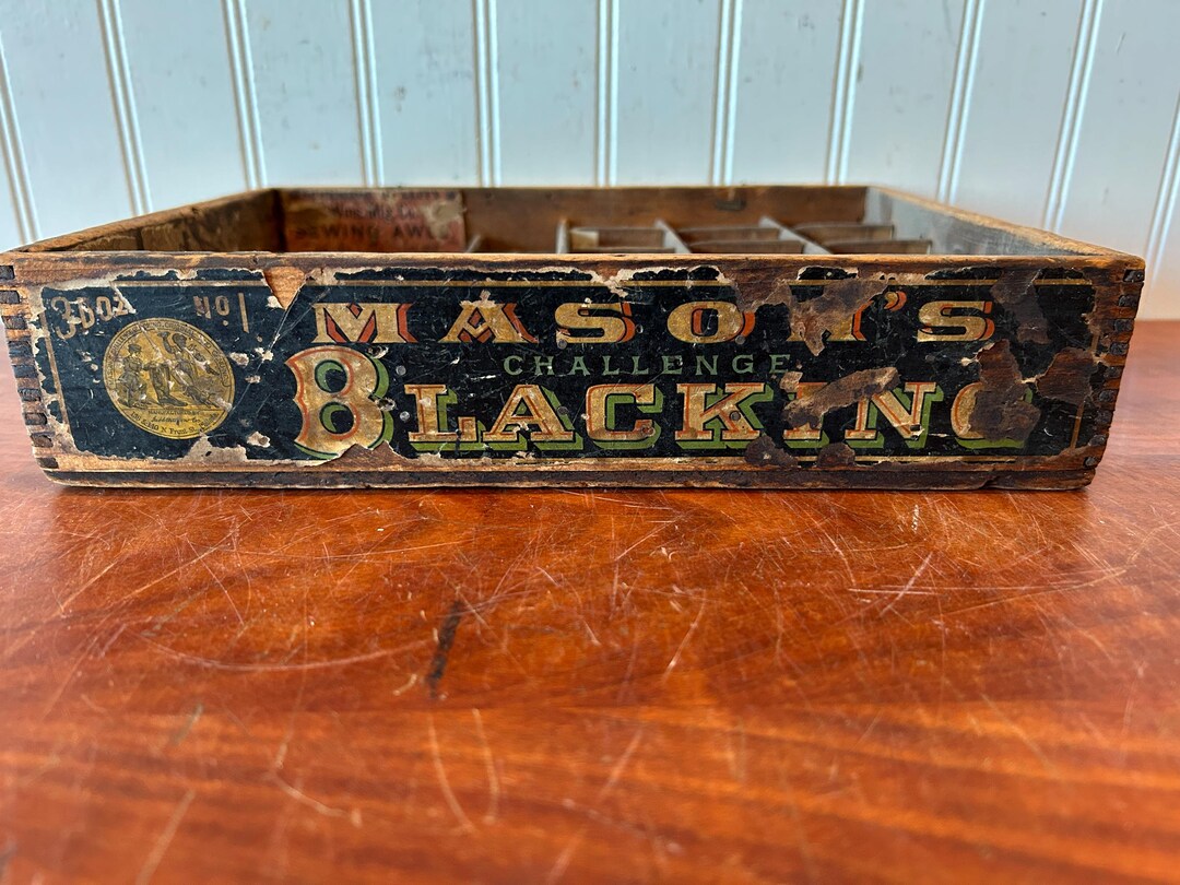 Antique Mason's Blacking Box: 1800s Shoe Polish Crate - Etsy