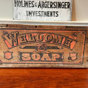 Vintage Wooden Crate Welcome Soap Crate Vintage Soap Crate Vintage ...