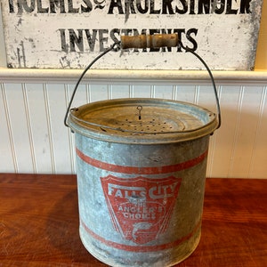 Vintage Minnow Bucket Falls City Bait Bucket Anglers Choice Bait Bucket ...