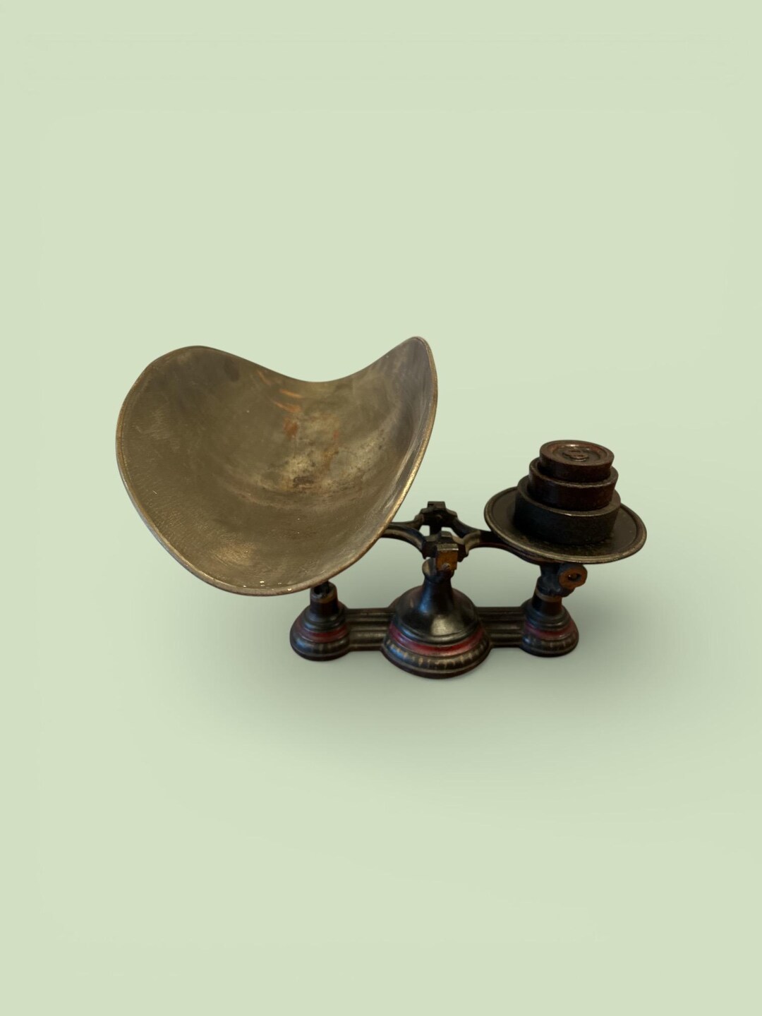Antique Cast Iron No. 4 Scale With Weights & Tin Scoop | Farmhouse ...