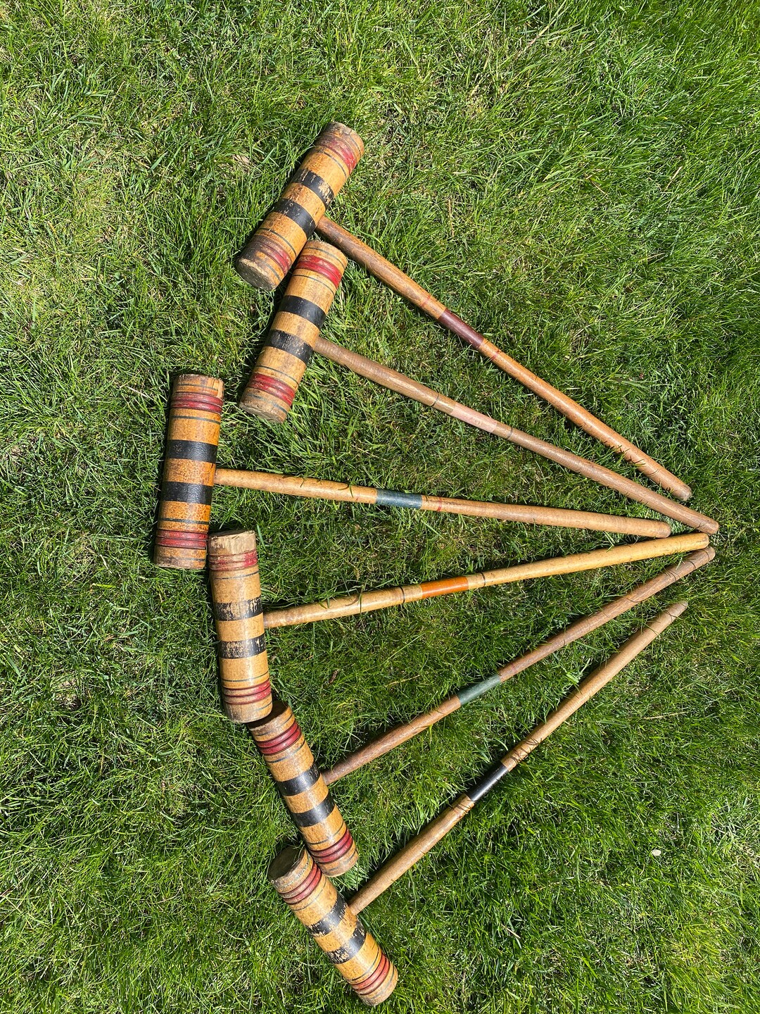 Vintage Wooden Croquet Mallets - Set of 6 - Vintage Croquet Mallets ...