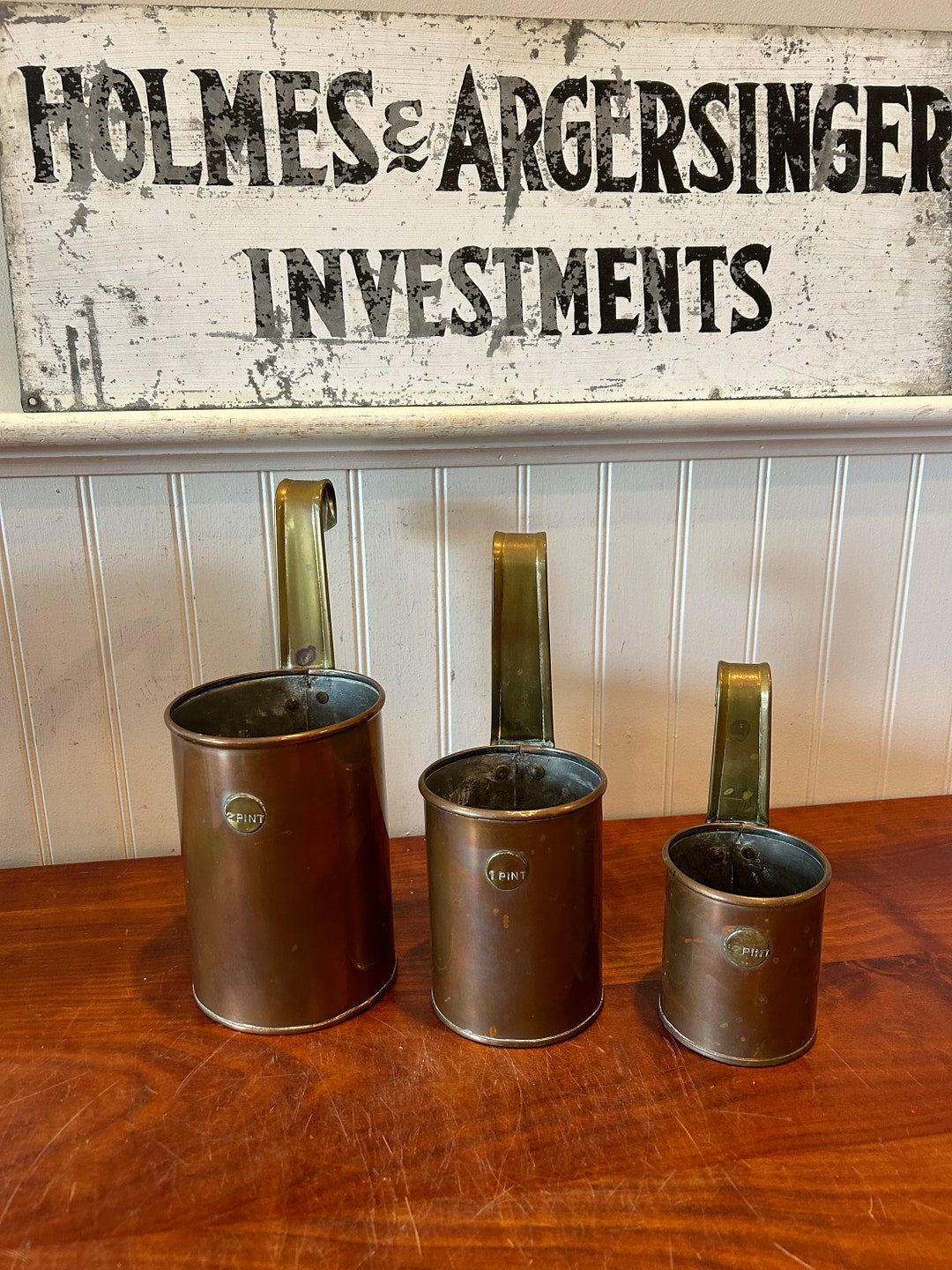 Vintage English Copper Cider Ladles Graduated Set of Copper Measures ...