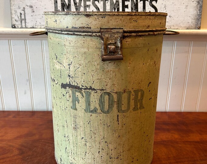 Vintage Fries Flour Tin: Farmhouse Kitchen Storage Canister - Etsy