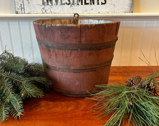 Wooden Bucket Stave Primitive Bucket Sap Bucket Sugar Bucket Original ...