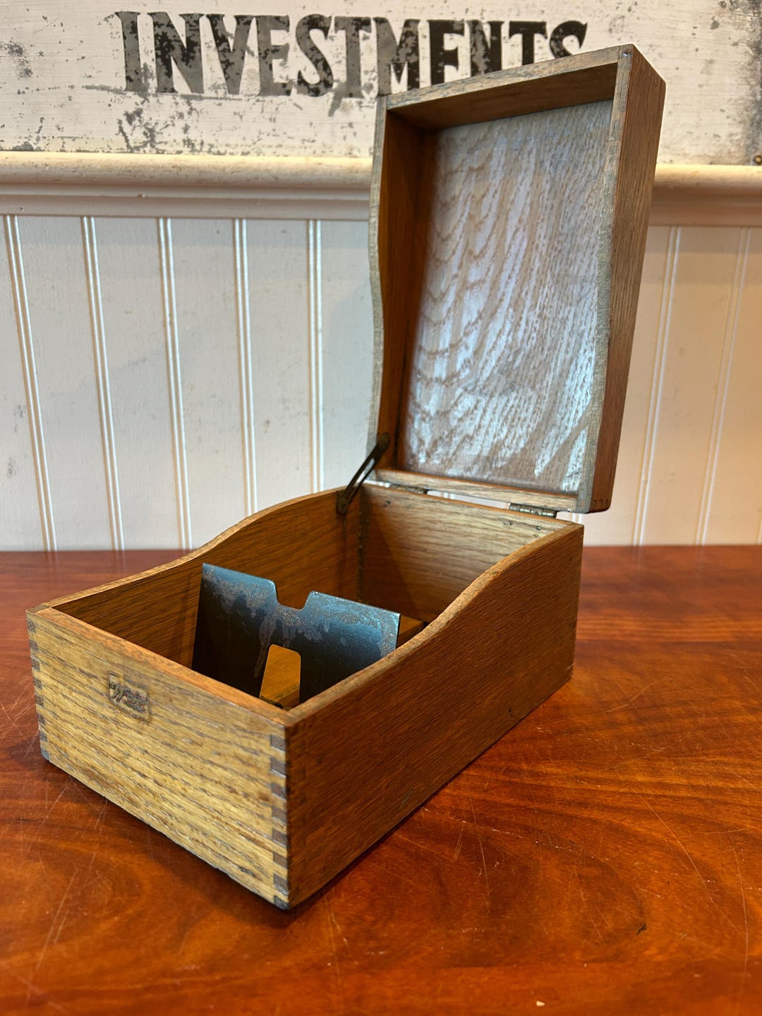 Weis File Box - Vintage Oak File Box - Vintage Document Box - Recipe ...