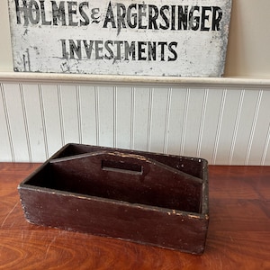 Antique Primitive Wooden Caddy With Original Red Paint – 19th Century ...