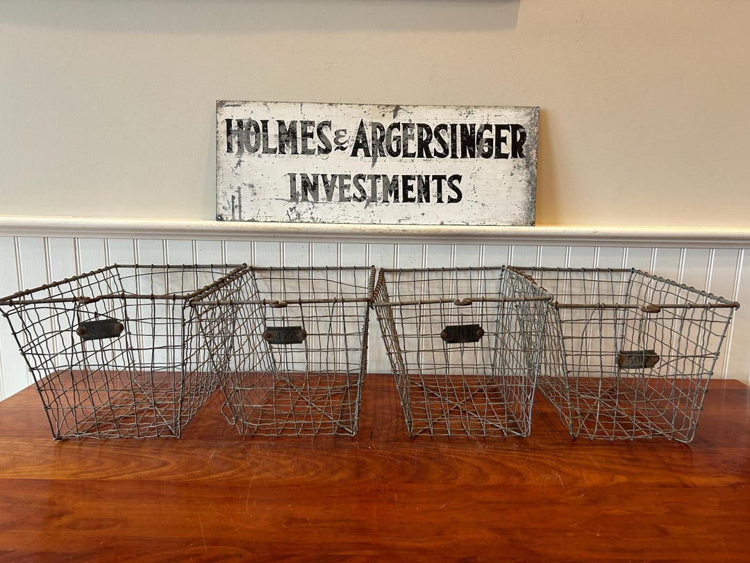 Set of 4 Vintage Wire Locker Baskets Fred Medart St. Louis Industrial ...