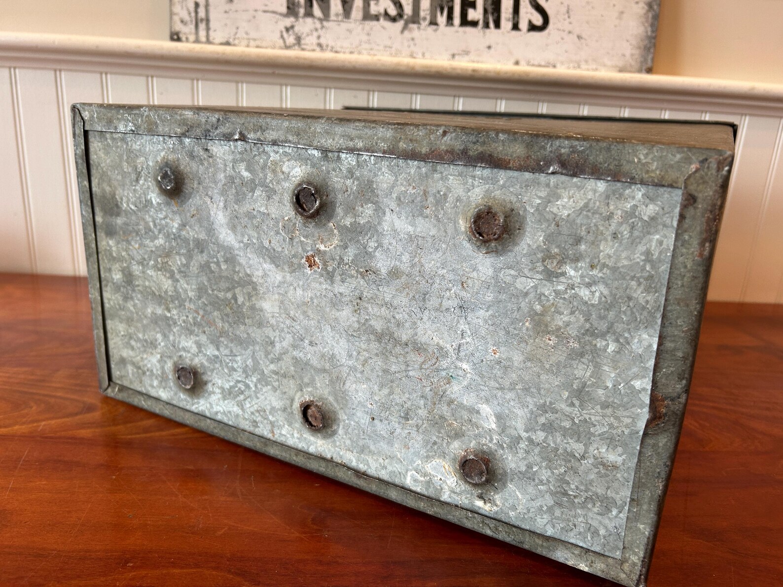 Vintage Laurel Park Milk Box: Embossed Galvanized Farmhouse Decor - Etsy
