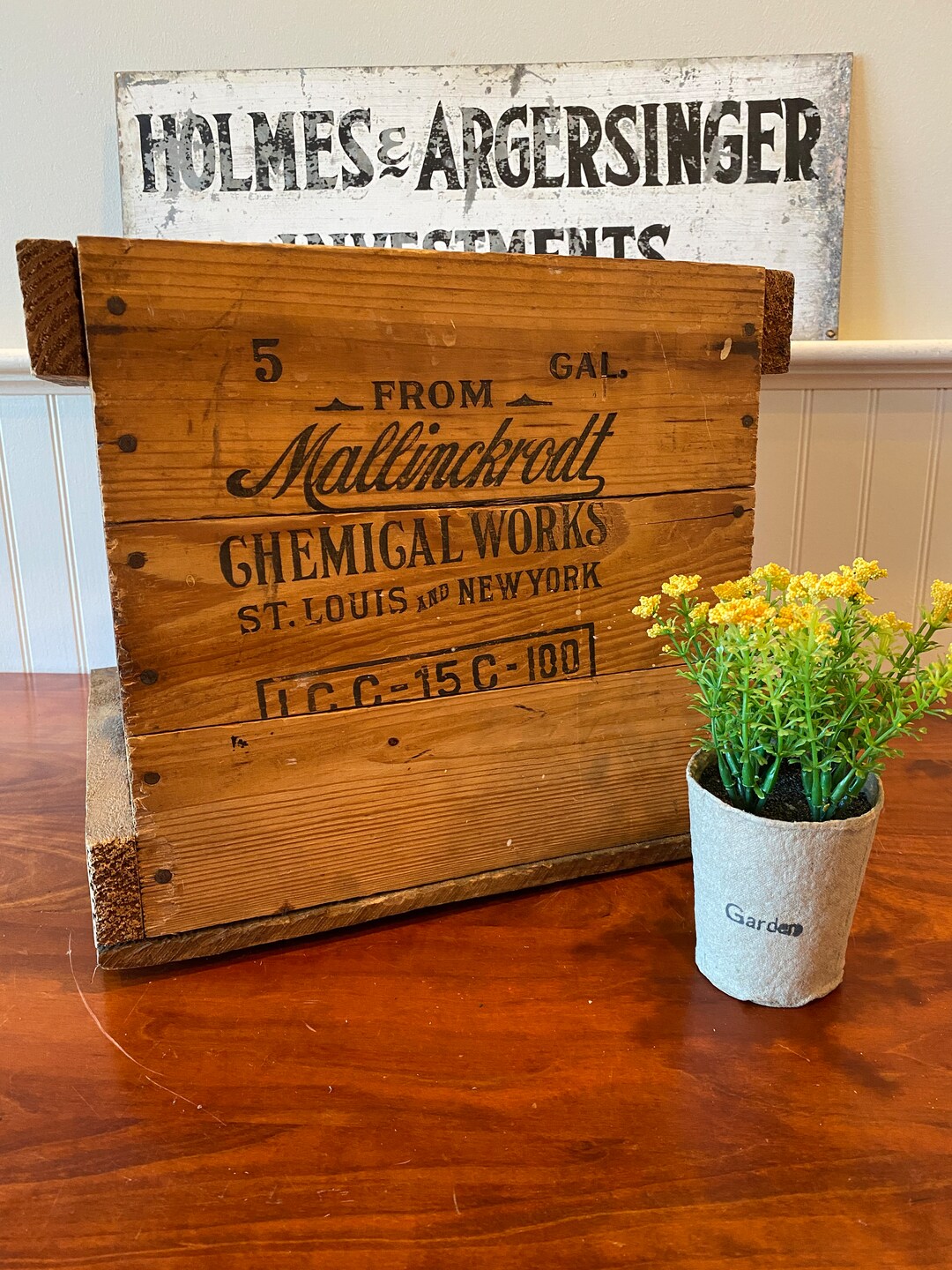 Vintage Wooden Crate - Vintage Mallinkrodt Chemical Works Crate ...