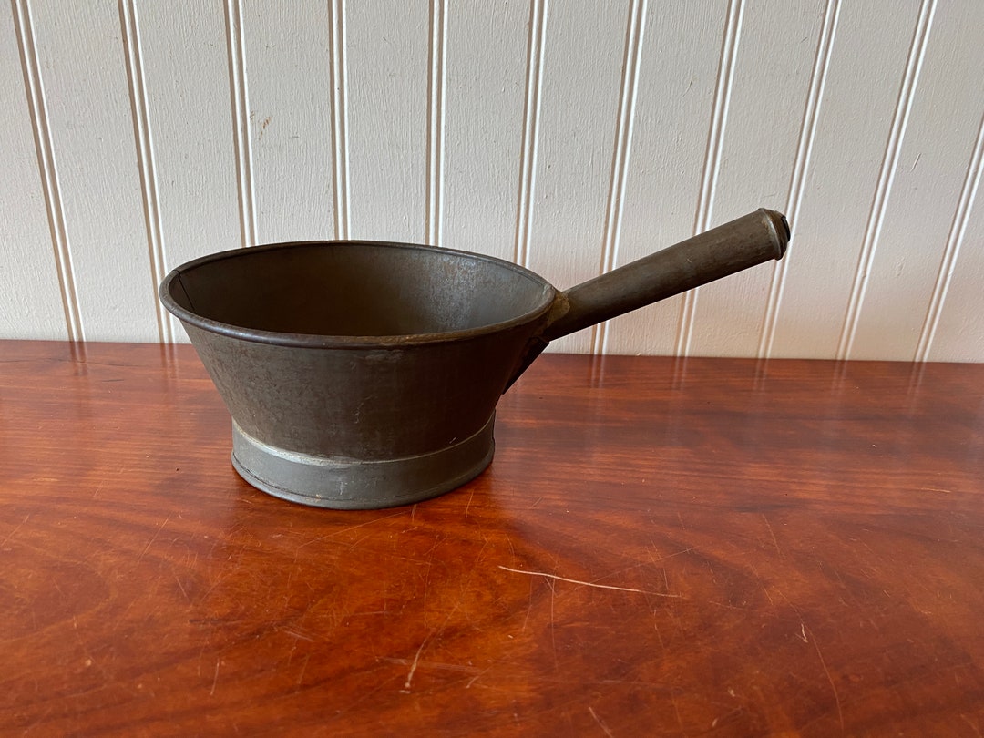Tin Sieve Scoop Iron Pot - Vintage Tin Cup Sieve - Vintage Pan ...