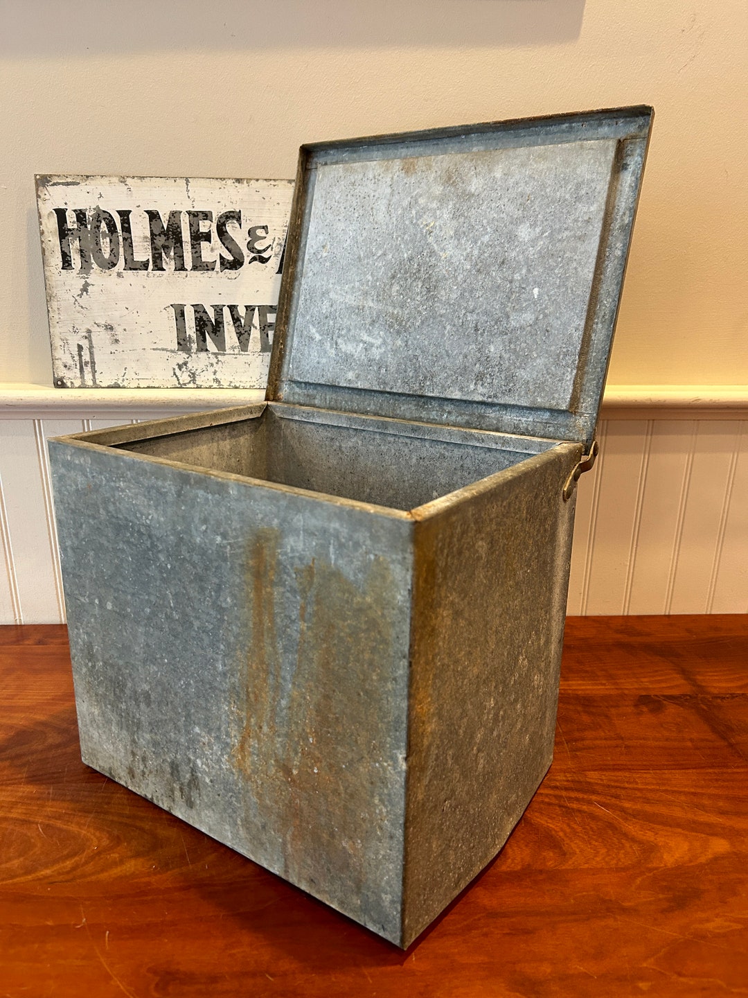 Vintage Hood Milk Box Galvanized Milkman Box HP Hood and Sons Milk Box ...