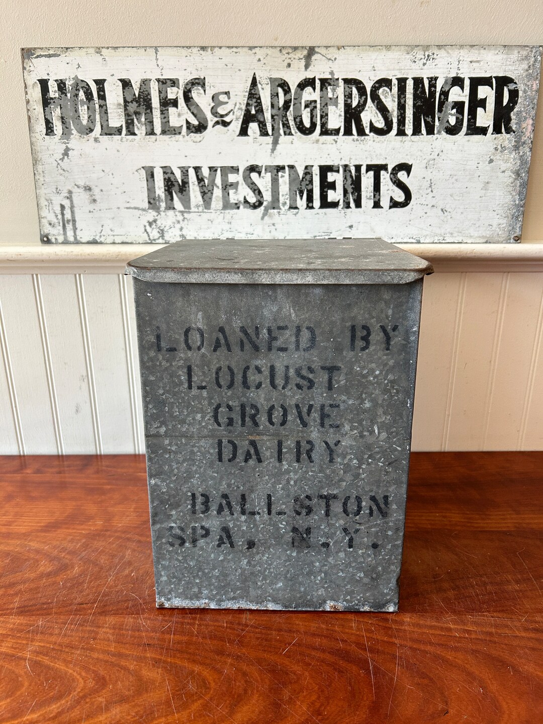 Small Vintage Milk Box Vintage Blue Locust Grove Dairy Milk Box ...