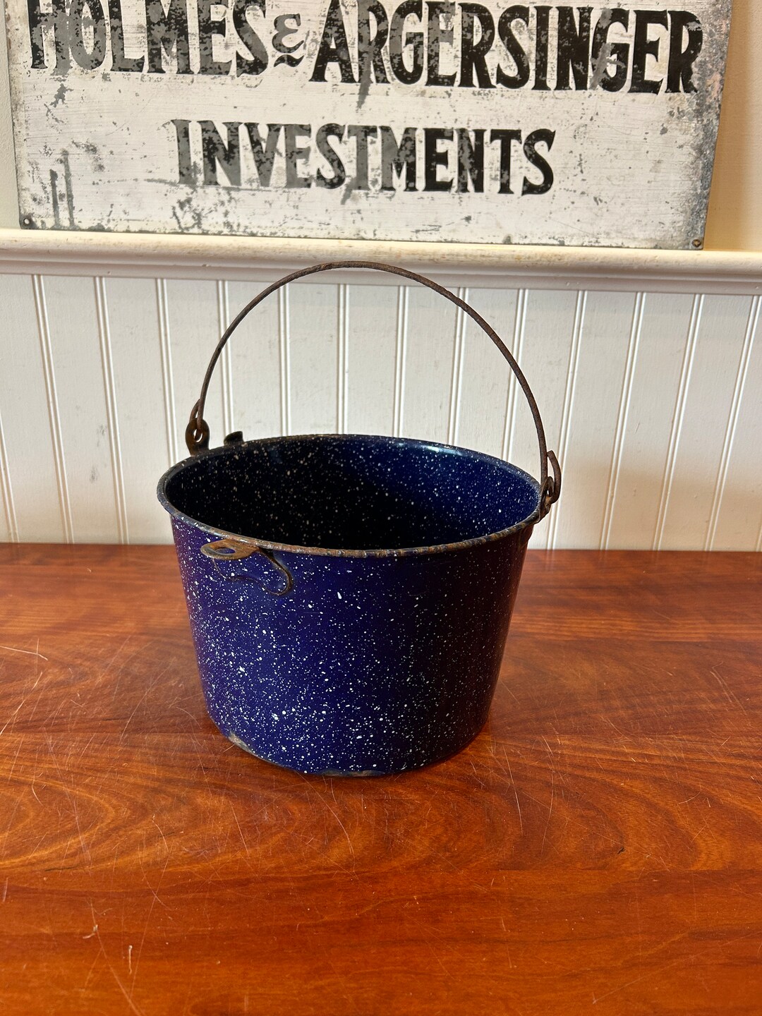 Vintage Enamel Berry Pail Bucket Vintage - Vintage Vase - Vintage ...