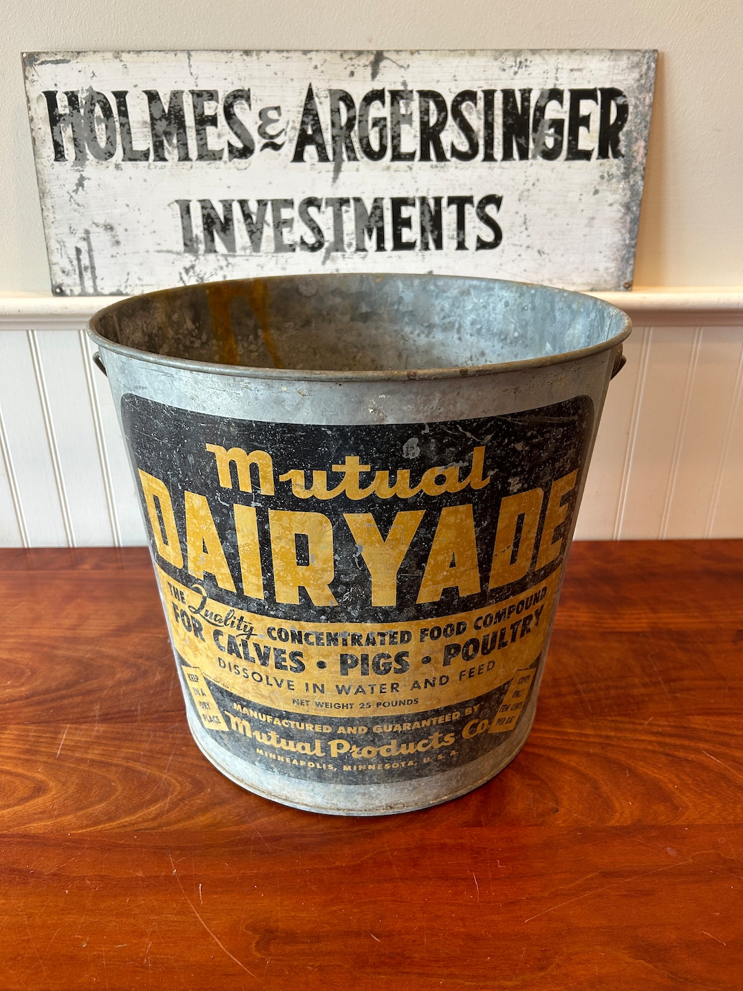 Large Metal Bucket Dairyade Feed Bucket Vintage Galvanized Bucket ...