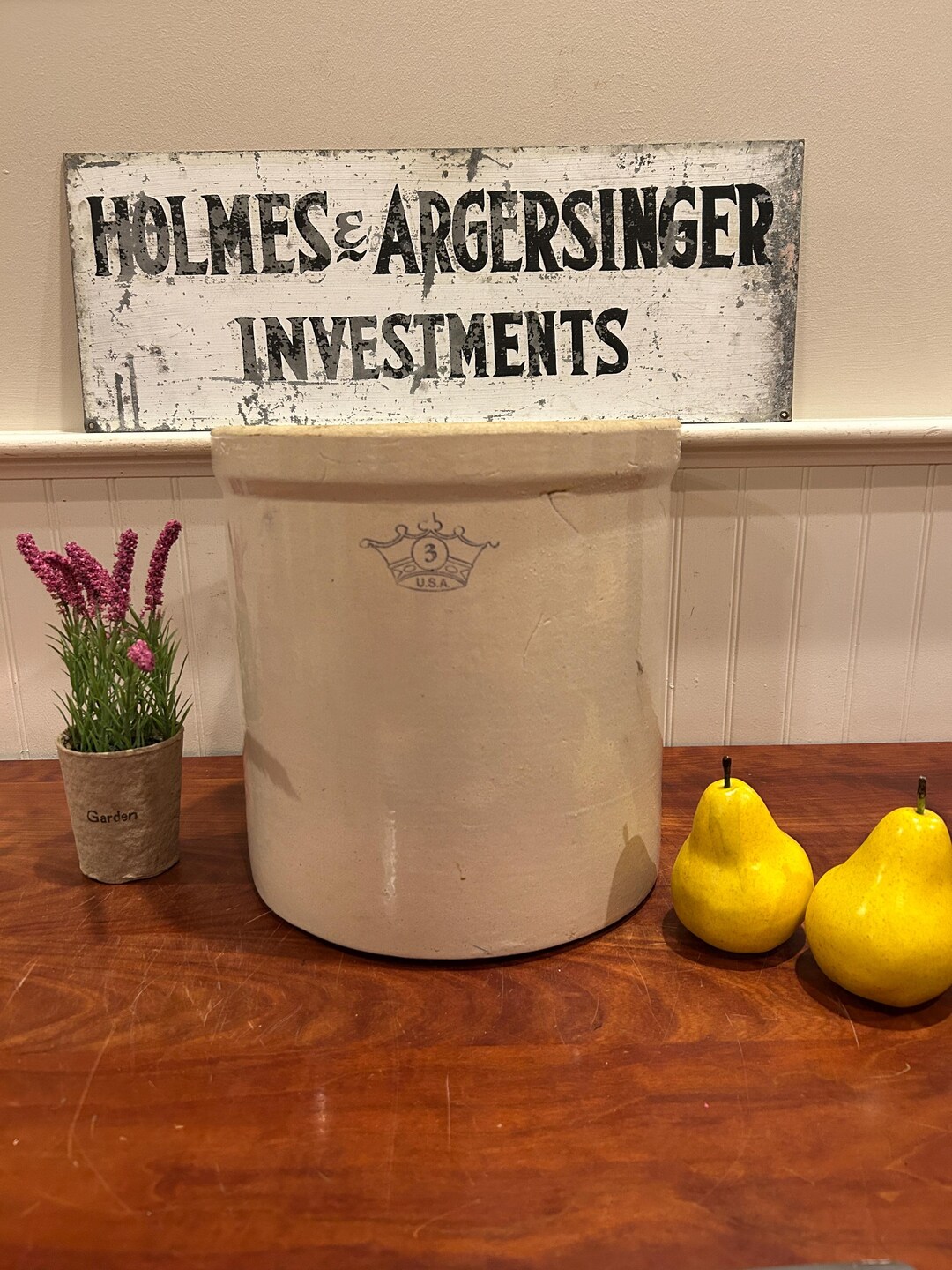 Vintage Robinson Ransbottom 3 Gallon Stoneware Crock Blue Crown Logo ...