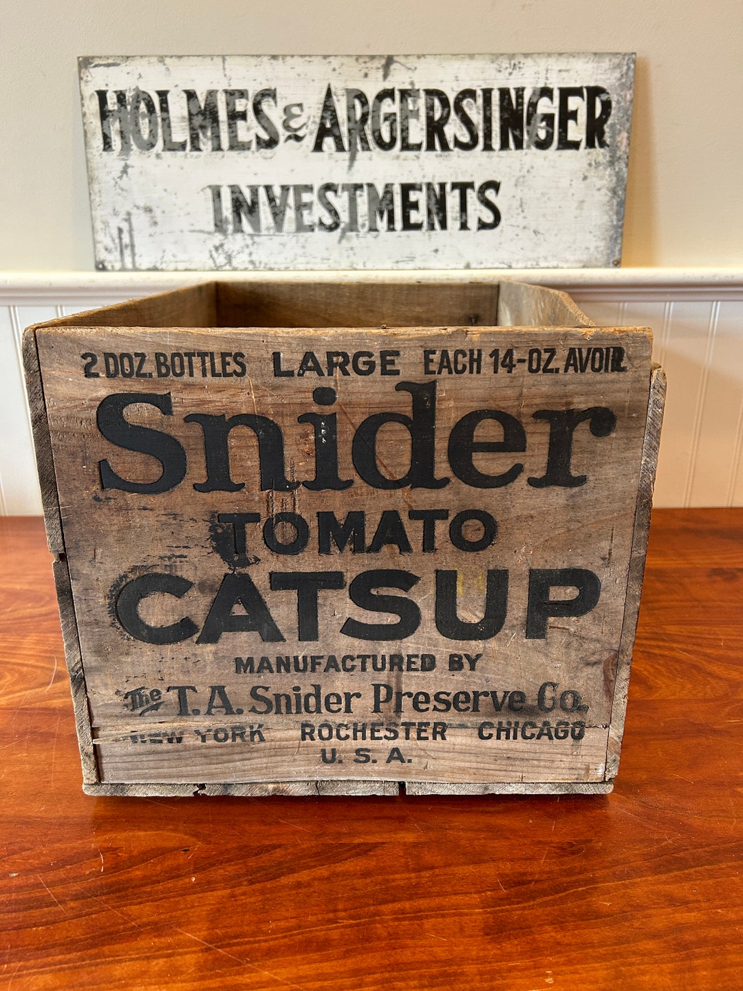 Vintage Wooden Crate TA Snider Preserve Company Rochester New York ...