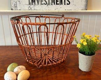 Antique Wire Basket Primitive French Shopping Basket - Etsy Antique Wire Basket Primitive French Shopping Basket - Etsy