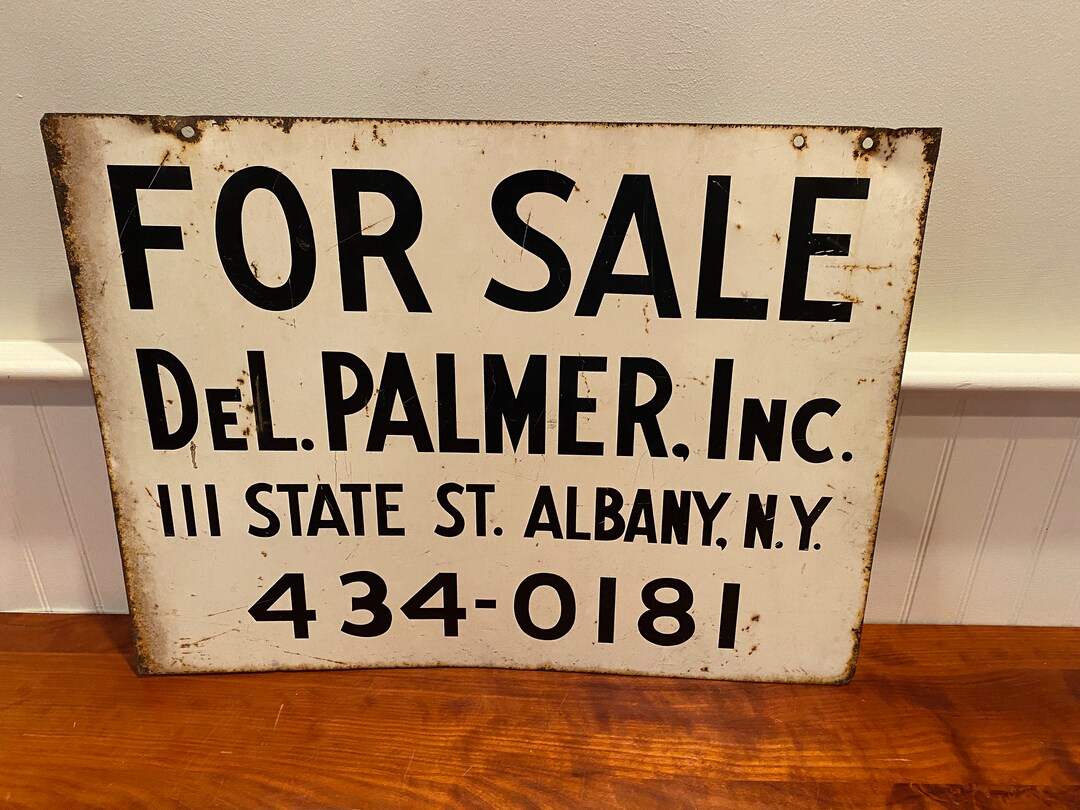 Vintage Metal Sign Vintage Real Estate Sign Albany New York Sign Black ...