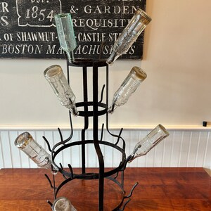 Vintage French Wrought Iron Bottle Drying Rack - Etsy