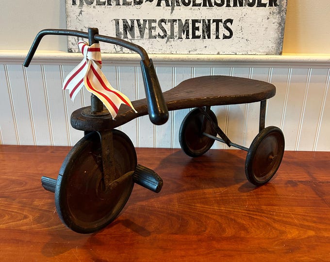 Vintage Brown Tricycle Kids Toy 1900s Kids Toy Vintage Bicycle Car ...