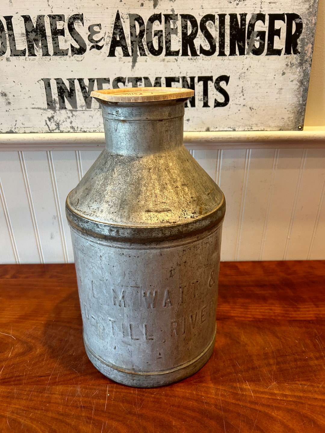 Vintage Milk Can Small DM Watts and Son Dairy Harvard MA Milk Can Dairy ...