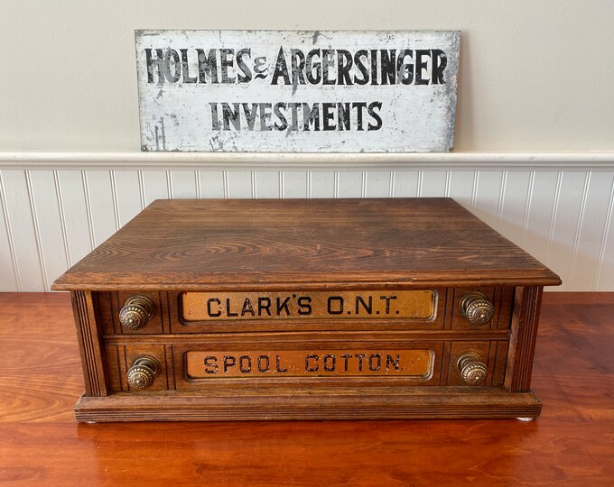 Antique Spool Cabinet Clark Spool Cabinet Two Drawer Spool Cabinet ...