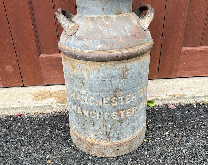 Vintage Full Size Milk Can Manchester Dairy Farm New Hampshire Milk Can ...
