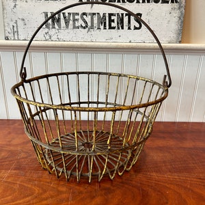Antique Clam Basket Metal Egg Basket Vintage Clamming Basket Vintage ...