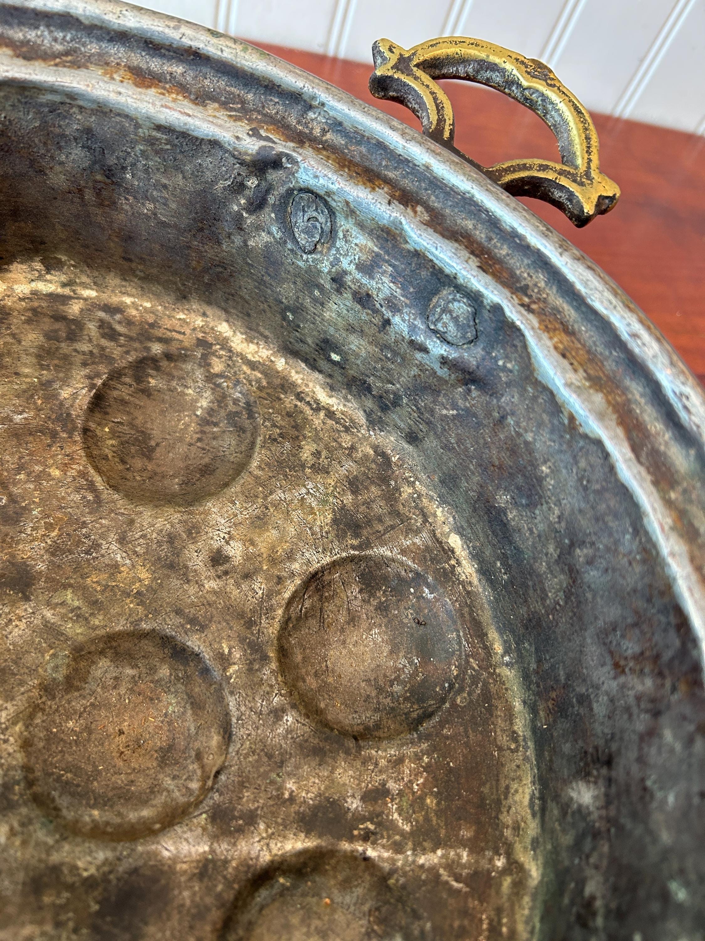 Antique Copper & Brass Bun Mold With Handles | Heavy European Pudding ...
