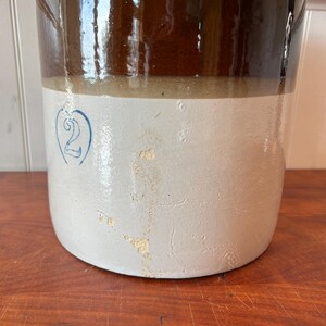 Vintage Stoneware Crock Antique 2 Gallon Stoneware Glazed Crock Burley ...