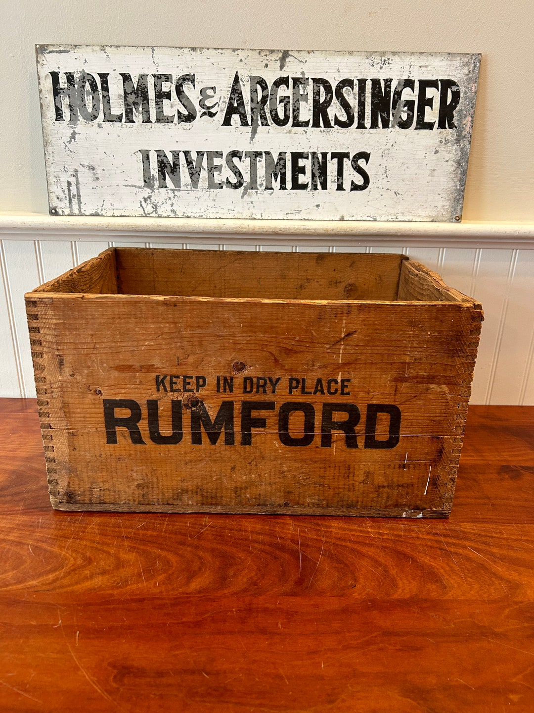 Antique Box, Miniature Box, Rumford Baking Powder Crate, Wooden Box ...