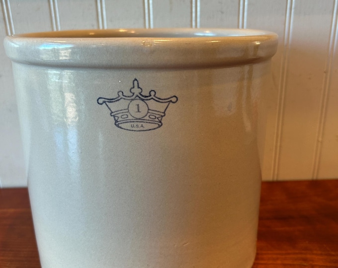 Vintage Stoneware Crock Antique Vintage Crown One Gallon Glazed Crock ...