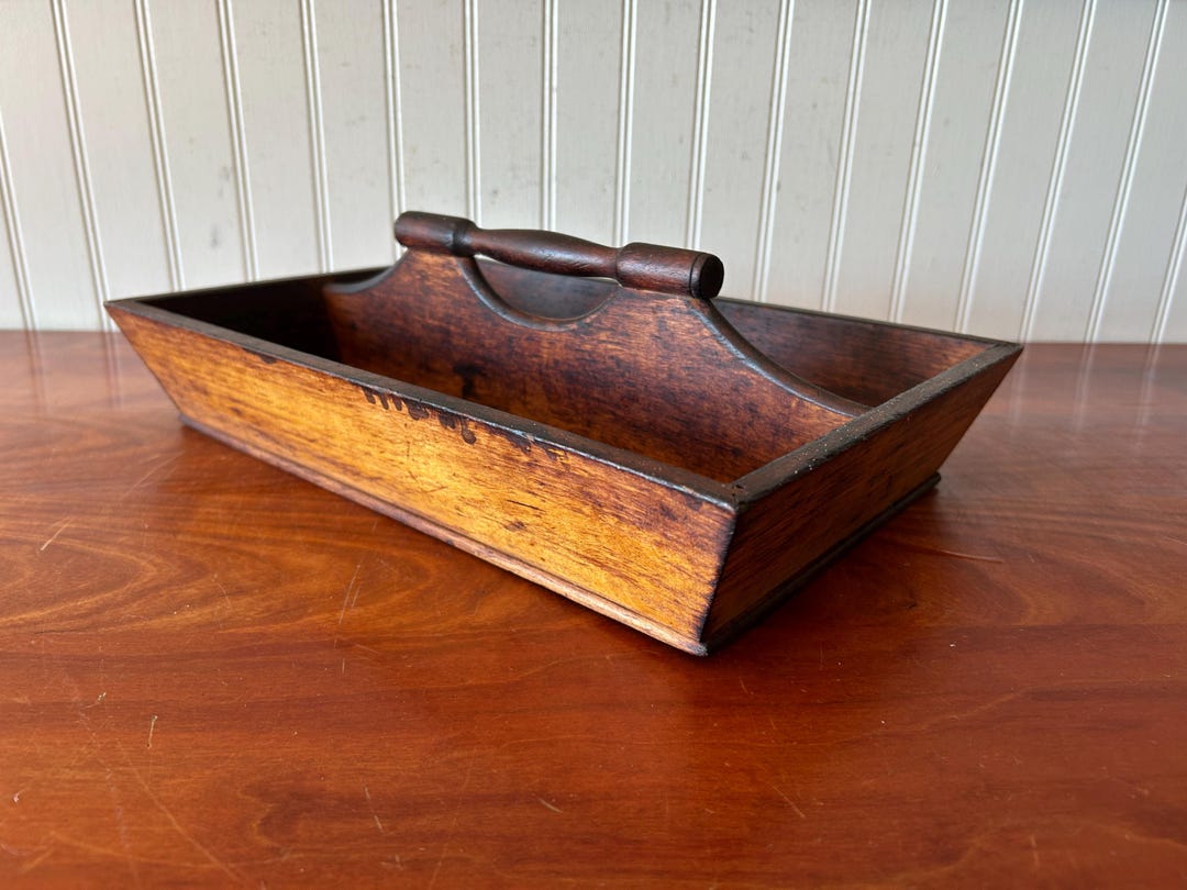 Antique Utensil Caddy, Antique Wood Utensil Carrier, Early Country ...