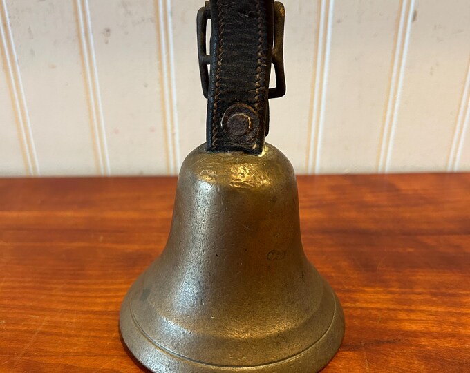 Vintage Cow Bell, Vintage Holstein Bell on Leather Strap - Old Cow Bell ...