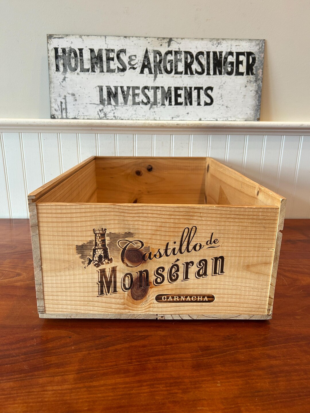 Vintage Wine Crate Wooden Box Wood Crate Spain Wine Crate Castillo De ...