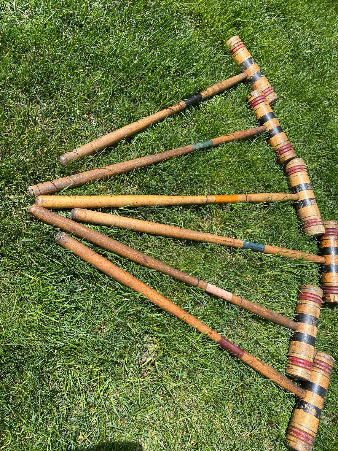 Vintage Wooden Croquet Mallets Set of 6 Vintage Croquet - Etsy