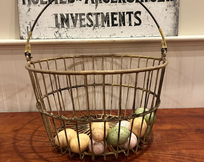 Antique Clam Basket Metal Egg Basket Vintage Clamming Basket Vintage ...