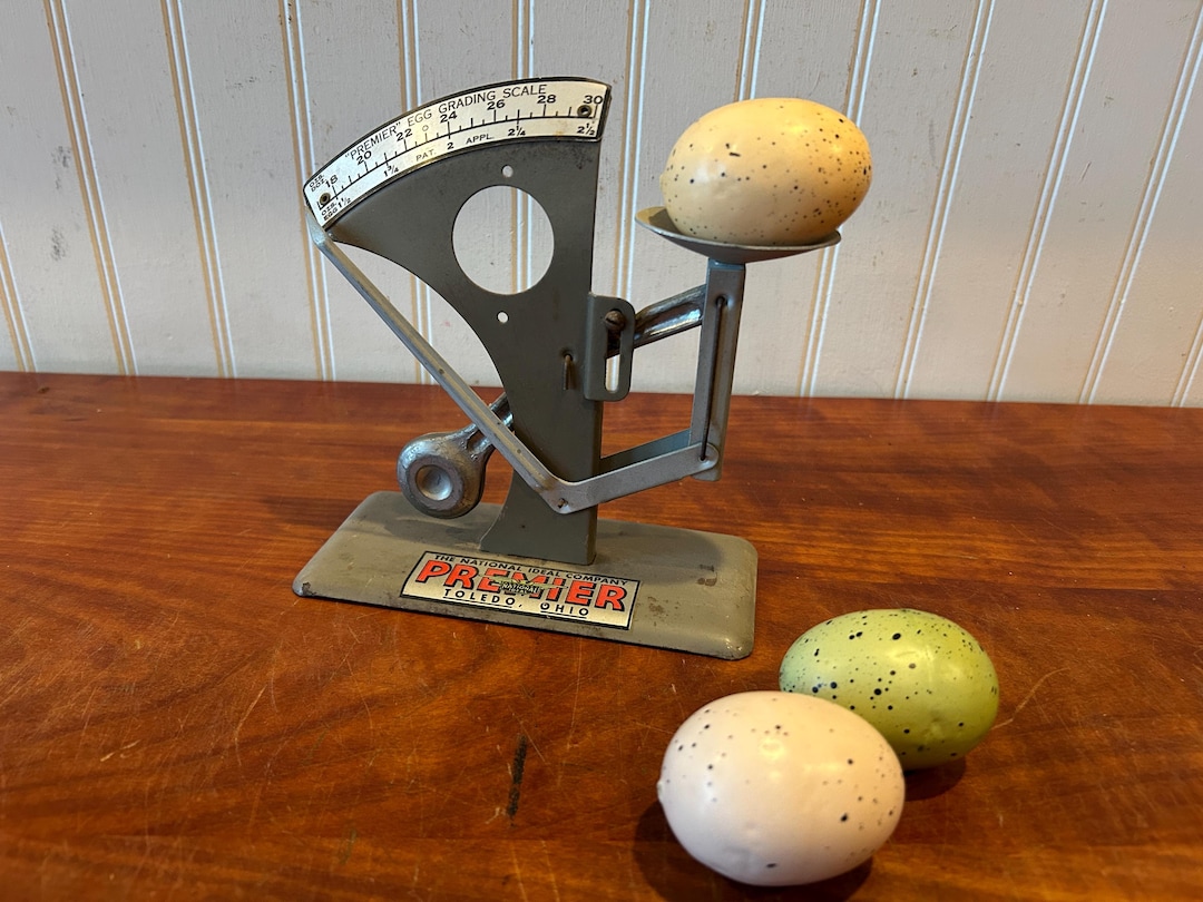 Vintage Egg Scale Premier Antique Egg Scale Toledo Ohio Gray Metal Egg ...