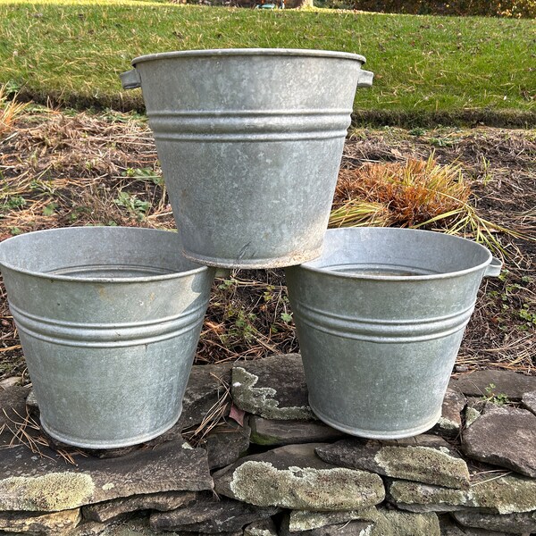 Galvanized Bucket - Etsy