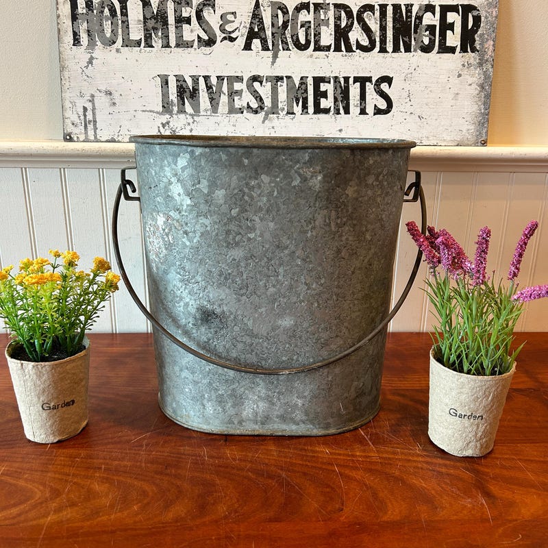 Galvanized Bucket - Etsy