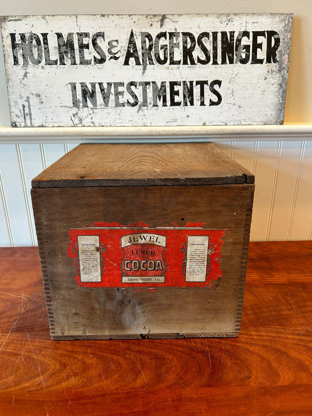 Vintage Cocoa Crate Vintage Wooden Crate Union Supply Company Vintage ...